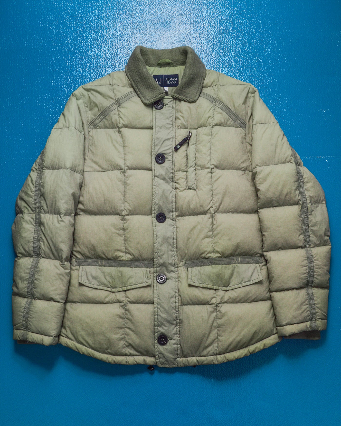 Armani Jeans Hot Glass Opaque Style Button Down Puffer Jacket (~M ...